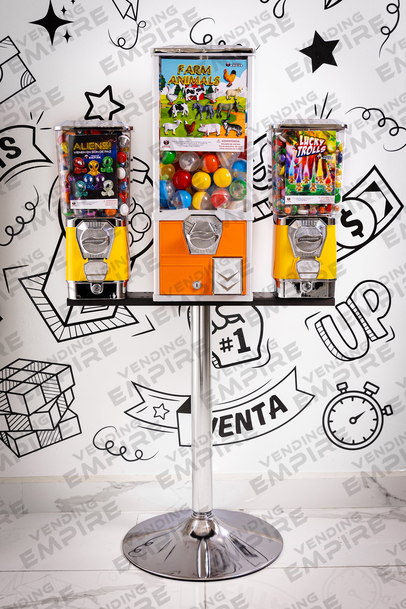 Kit Triple Premium Vending Empire con Pedestal Cromado [Envío Gratis]